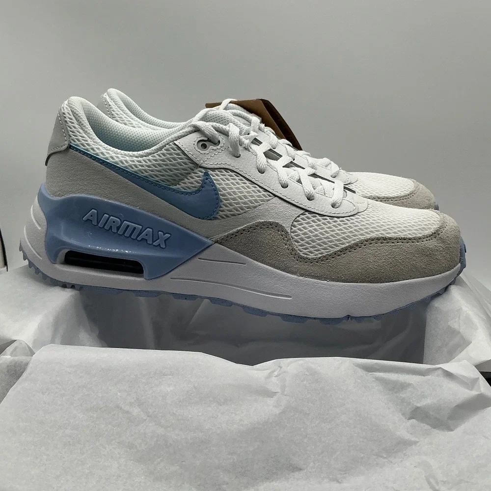 Nike | Shoes | Nike Air Max System Womens Sneakers White Light Blue ...